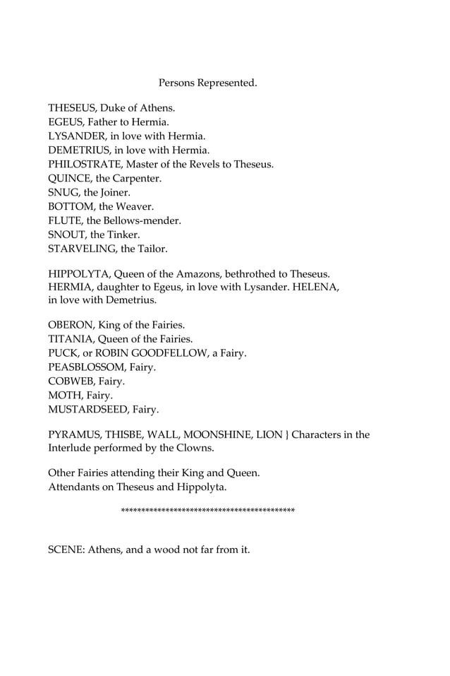 A midsummer nights dream - william shakespeare | PDF