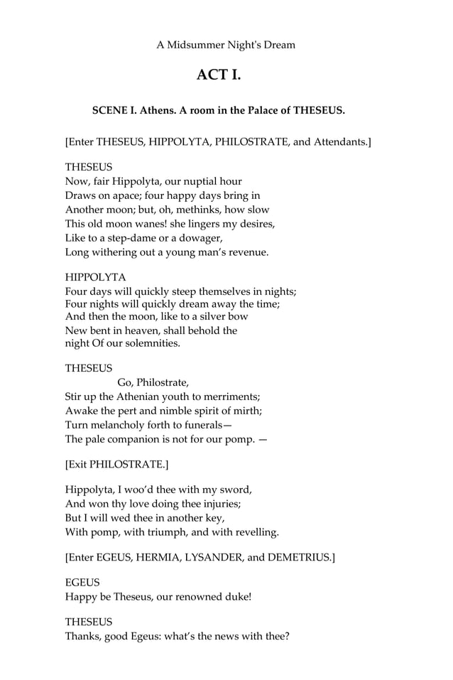 A midsummer nights dream - william shakespeare | PDF