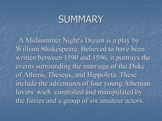 A Midsummer Night's Dream | PPTX