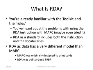 RDA & the New World of Metadata | PPT