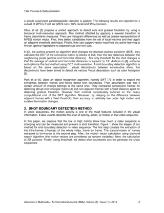 Shot Boundary Detection In Videos Sequences Using Motion Activities | PDF