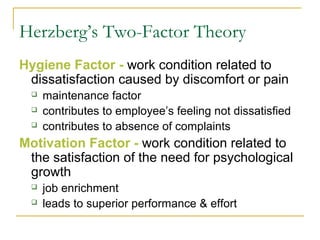 Herzberg's two factor theory ( Amil ) | PPT