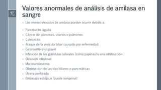 Amilasa pancreática y glucemia | PPTX