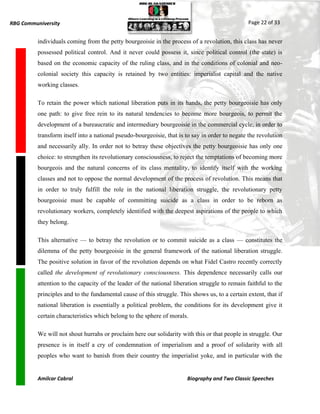 Amilcar Cabral, Biography and Two Classic Speeches | PDF