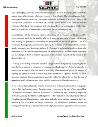 Amilcar Cabral, Biography and Two Classic Speeches | PDF