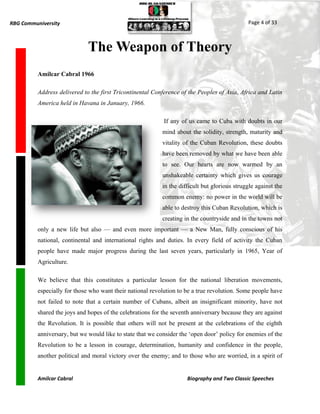 Amilcar Cabral, Biography and Two Classic Speeches | PDF