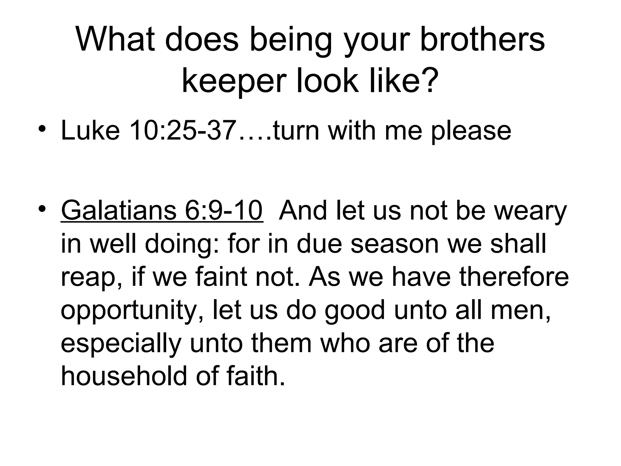 Am I my brothers keeper? | PPT