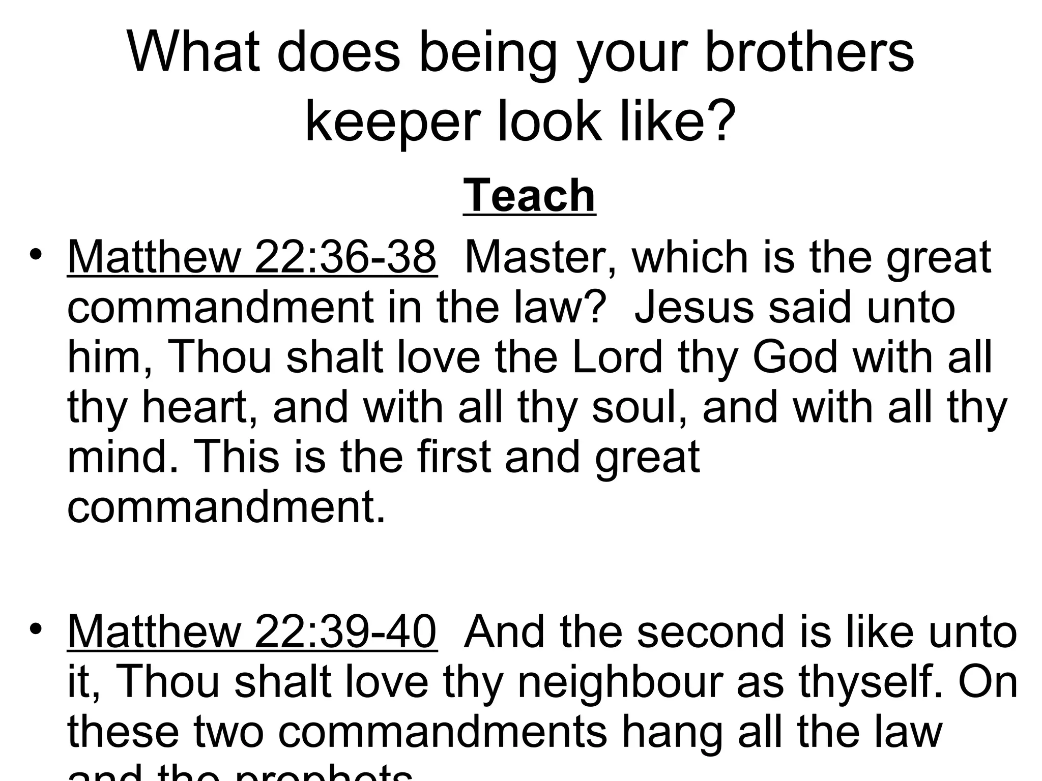 Am I my brothers keeper? | PPT