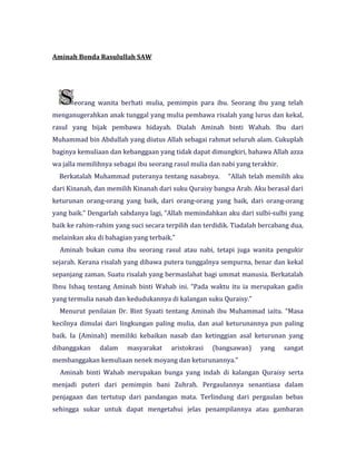 Aminahbondarasulullahsaw 101011113020-phpapp01 | PDF