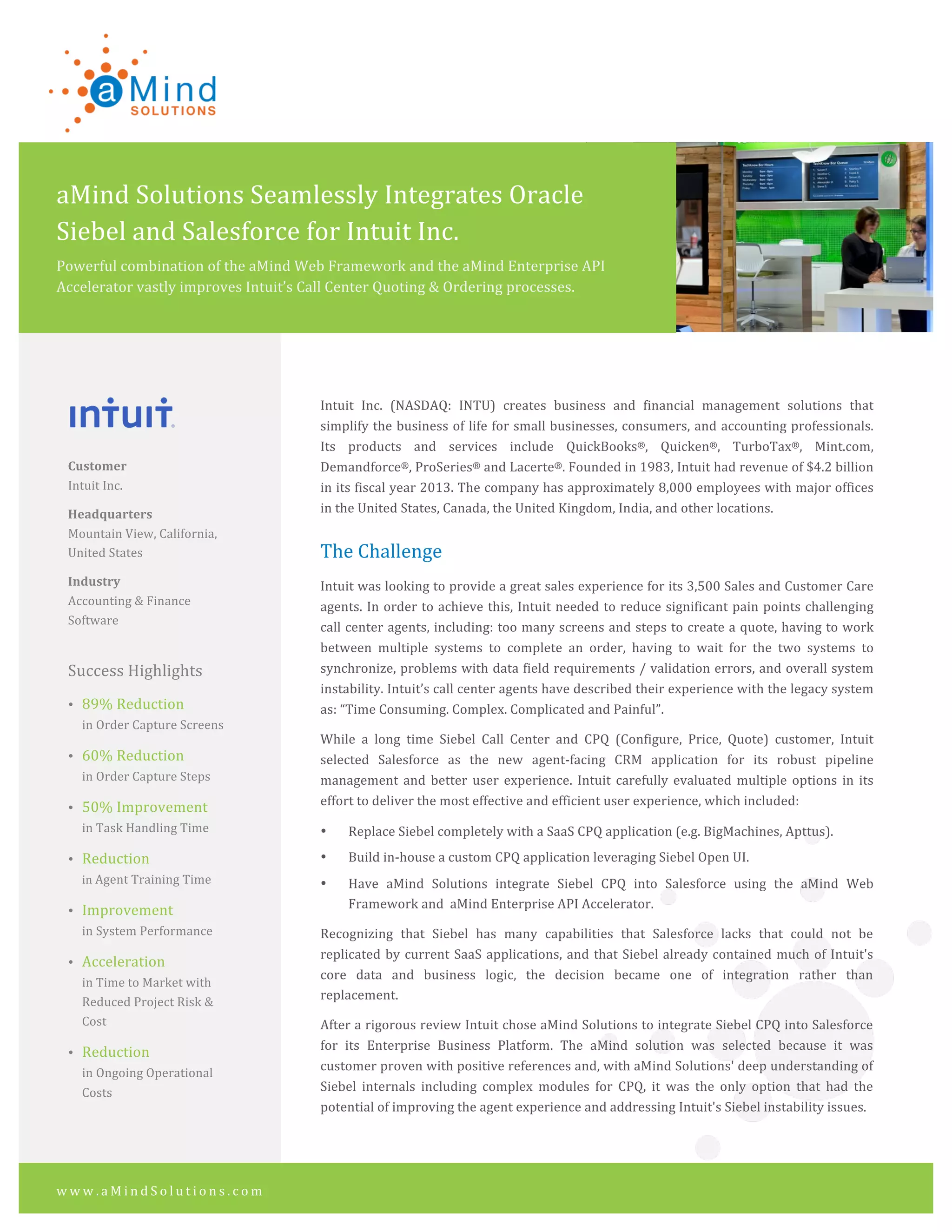 Intuit Siebel-Salesforce Interoperation Case Study | PDF