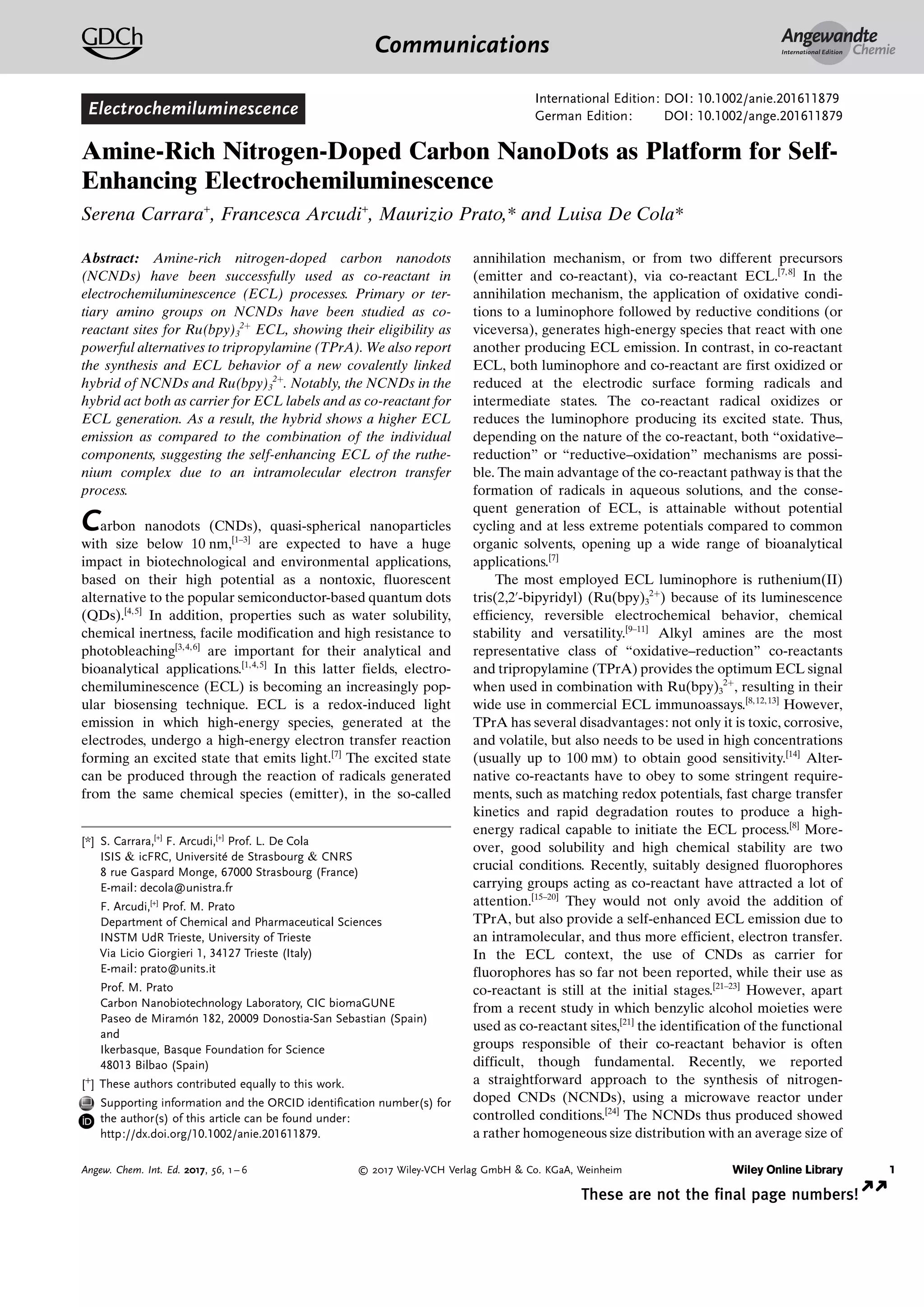 Amine rich nitrogen doped carbon dots | PDF