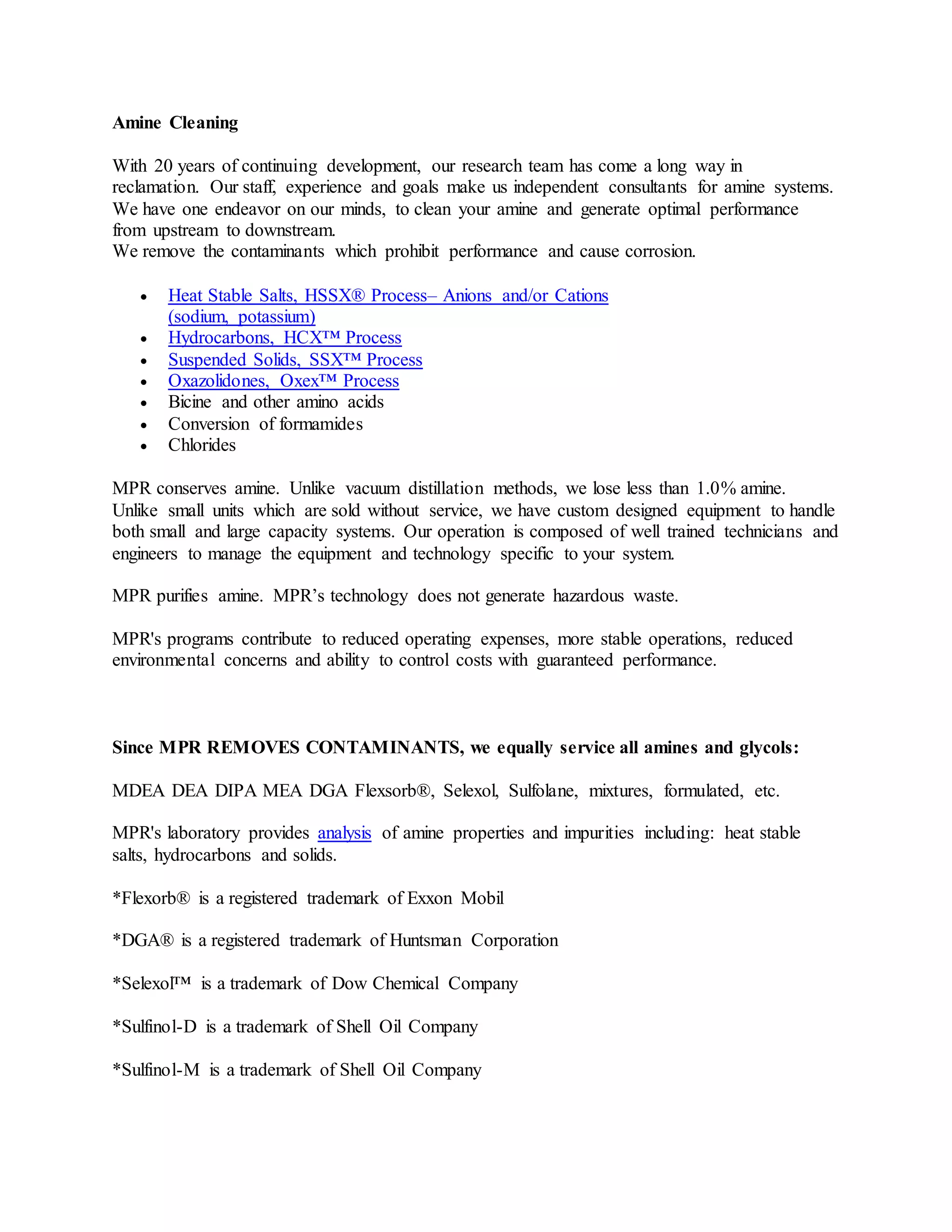 Amine cleaning | DOCX