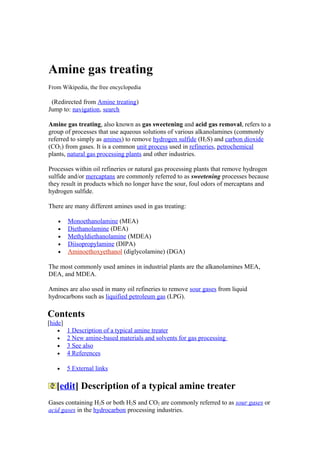 Amine gas treating | DOC