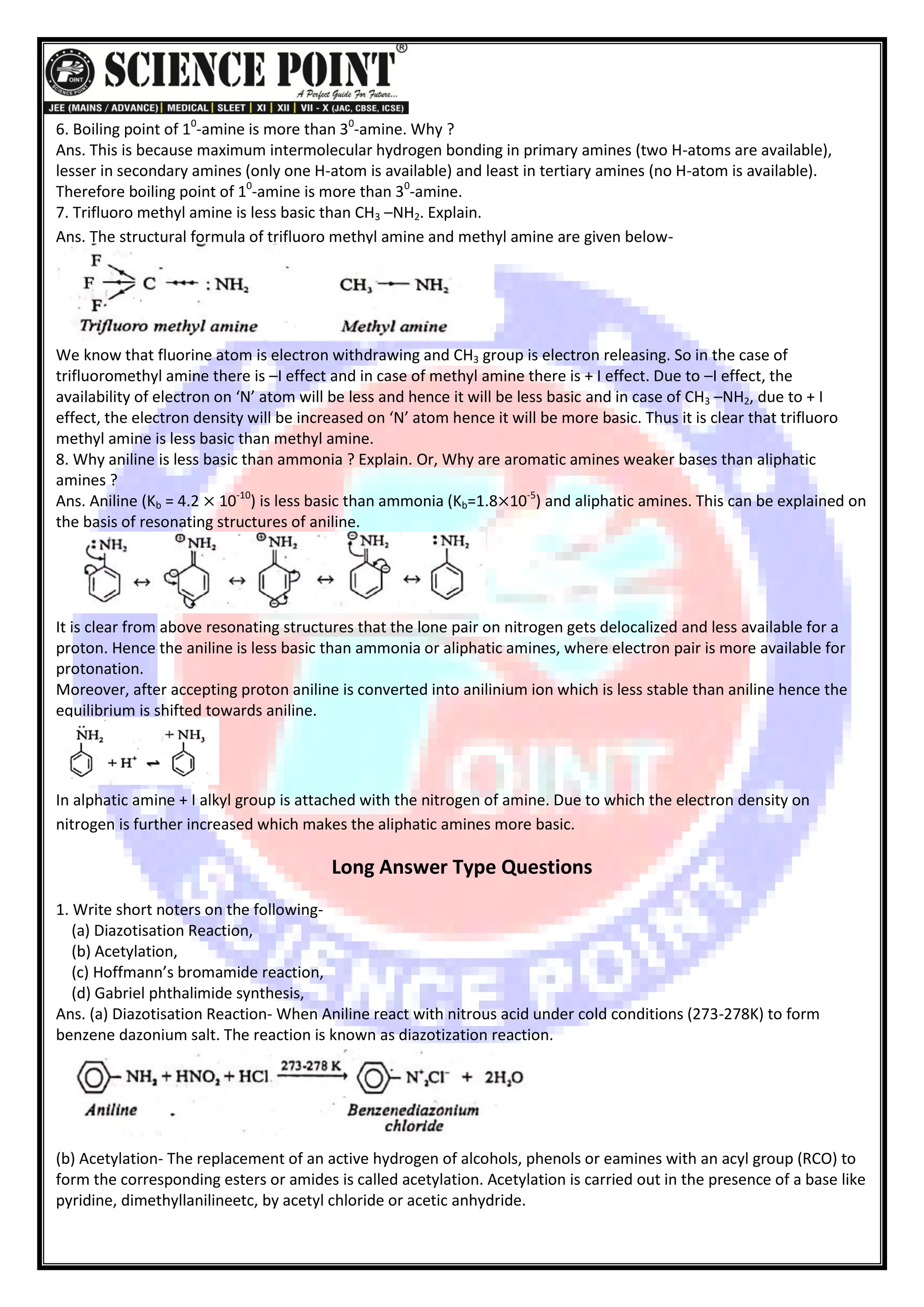 AMINES.pdf Questions for class 12th students | PDF