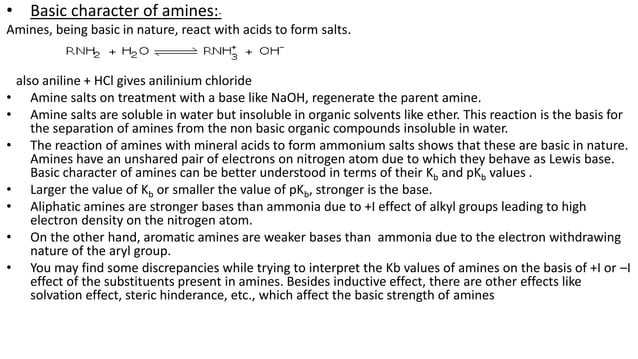 Amines class 12 ppt CBSE | PPTX | Chemistry | Science