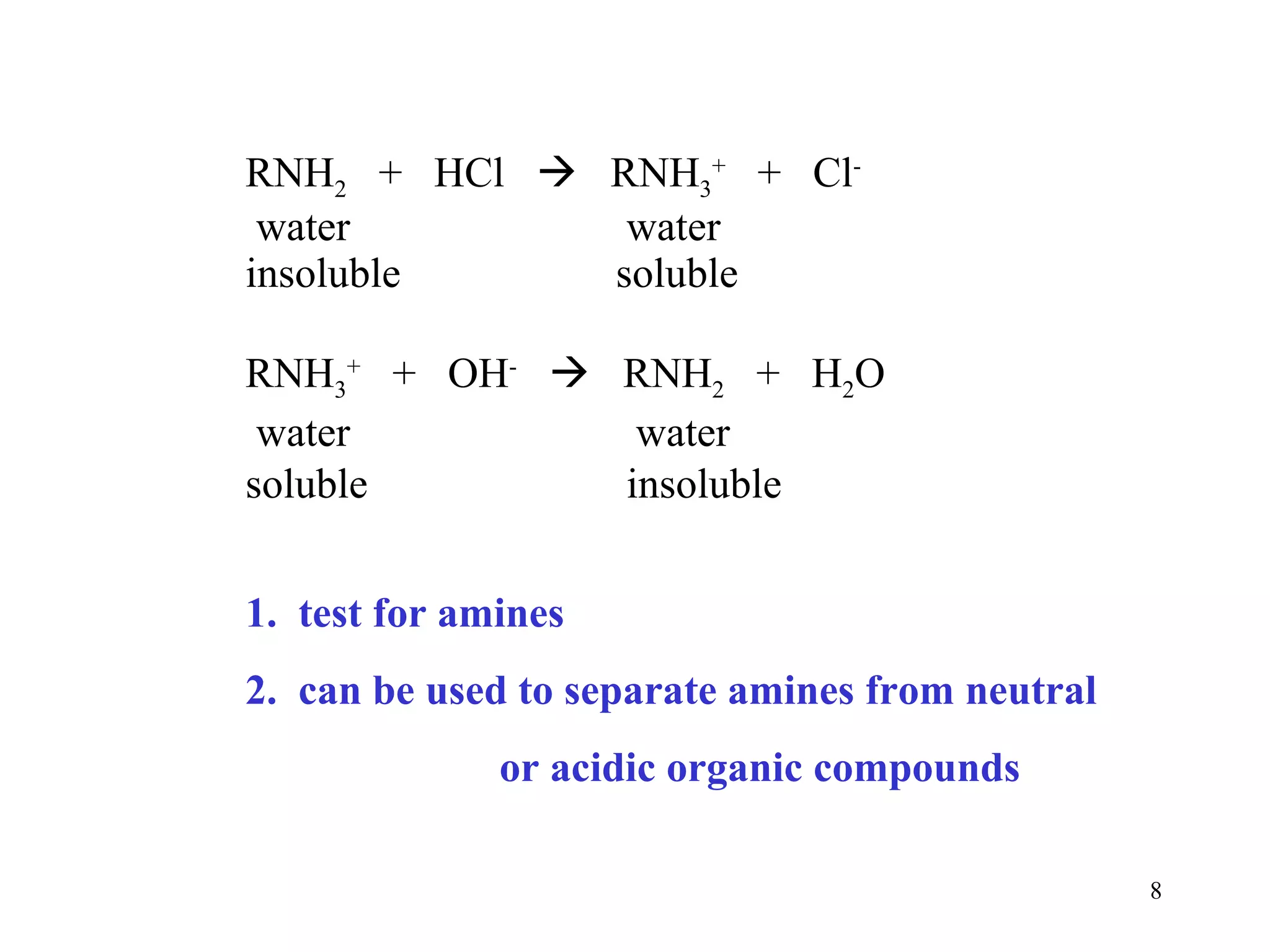 Amines and Reactions | PPT
