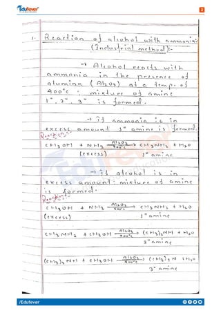 Amines - Chemistry Handwritten Notes | PDF