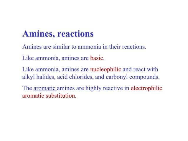 amines reactions.ppt | Chemistry | Science