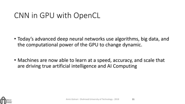 Convolutional Neural Network in GPU with OpenCL | PPT