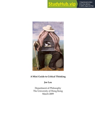 A Mini Guide To Critical Thinking | PDF