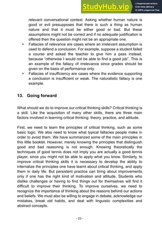 A Mini Guide To Critical Thinking | PDF