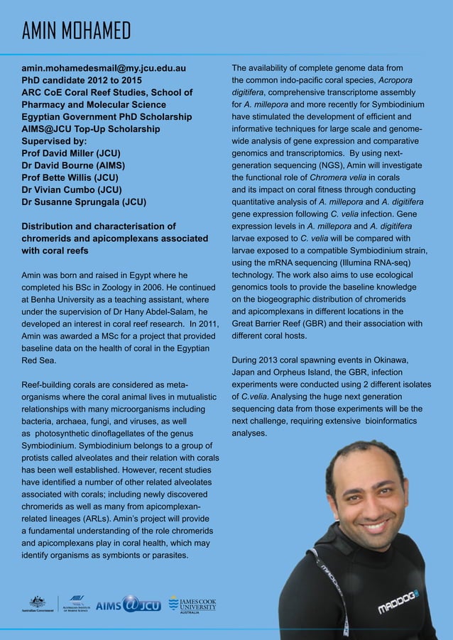Amin Mohamed- PhD Candidate in Coral Reef Genomics | PDF