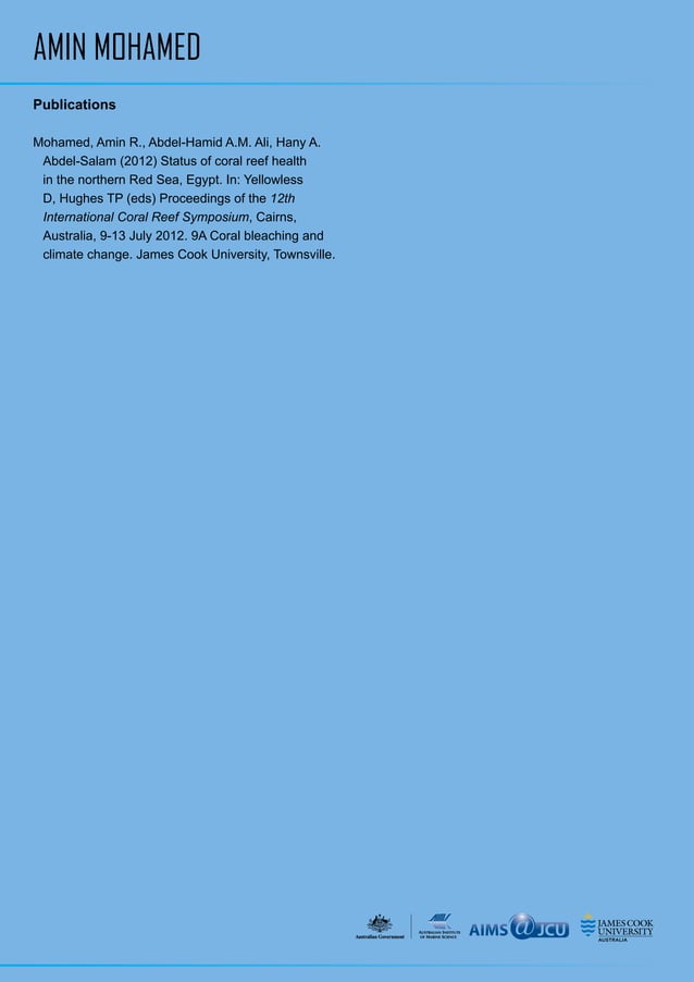 Amin Mohamed- PhD Candidate in Coral Reef Genomics | PDF