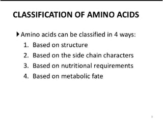 Amino acid. General introduction of amino acid and its classification | PPT