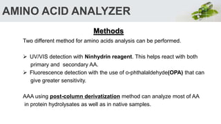 Amino acid Analyzer | PPTX