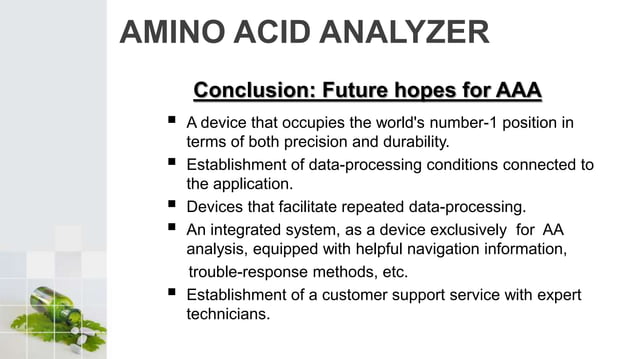 Amino acid Analyzer | PPTX | Chemistry | Science