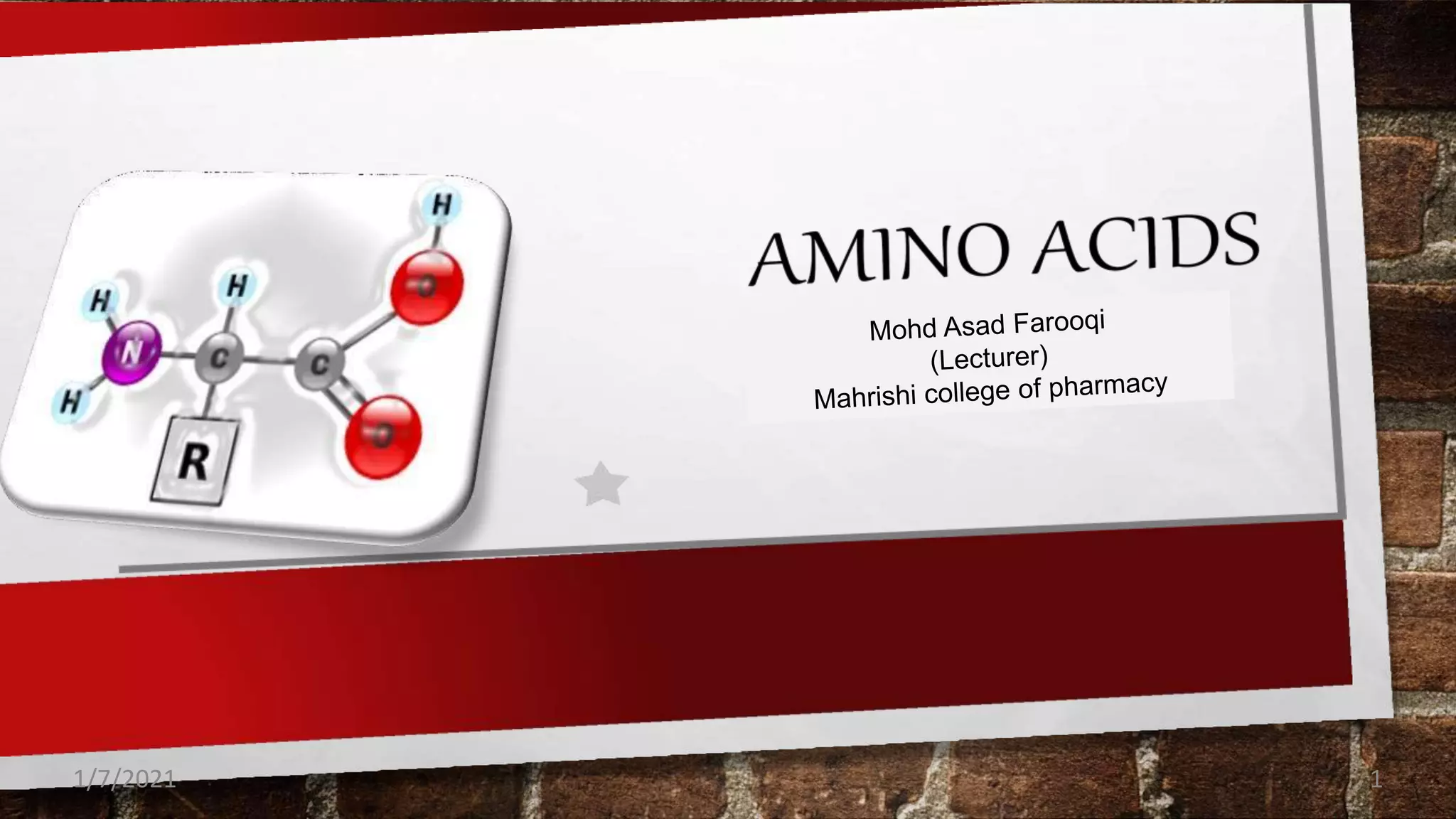 Amino acid ( Introduction, classification, structure, properties ...