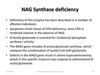 Amino acid catabolism - Part-2 (Urea cycle and clinical significance) | PPT