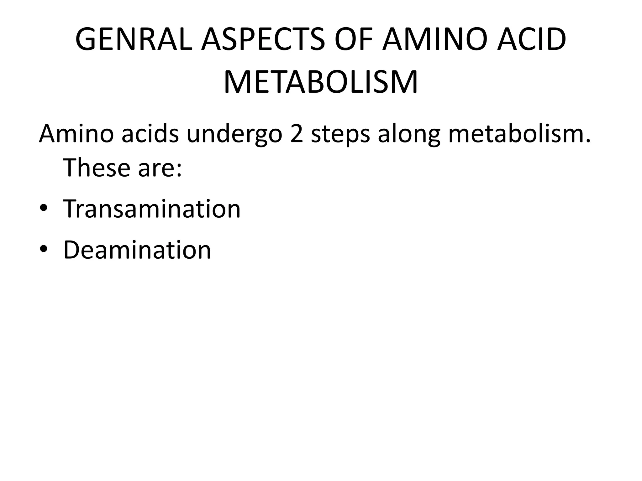 Amino acid metabolism | PPT