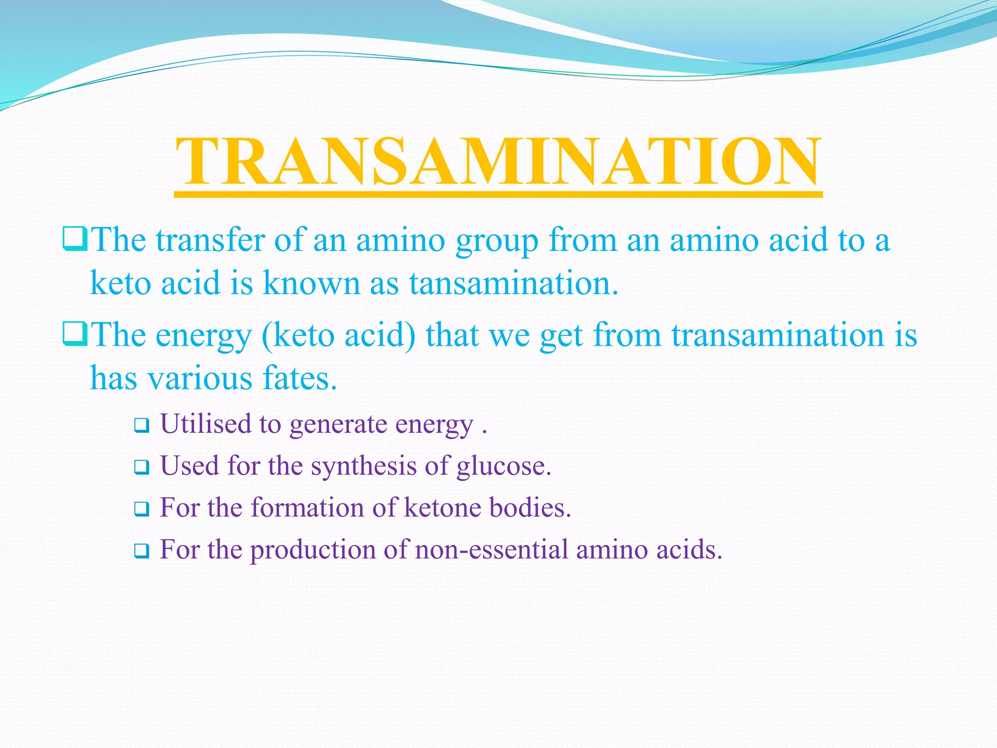 Amino acid metabolism and uea cycle converted | PPT