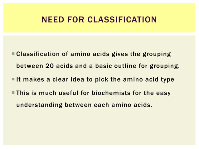 classification of Amino acids | PPTX | Chemistry | Science