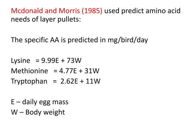 AMINO ACIDS IN BROILERS AND LAYERS | PPTX | Chemistry | Science
