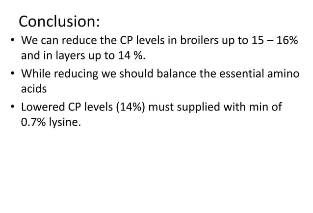 AMINO ACIDS IN BROILERS AND LAYERS | PPTX | Chemistry | Science