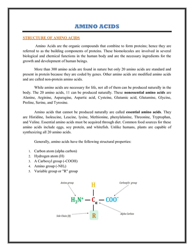 AMINO ACIDS.pdf | Chemistry | Science