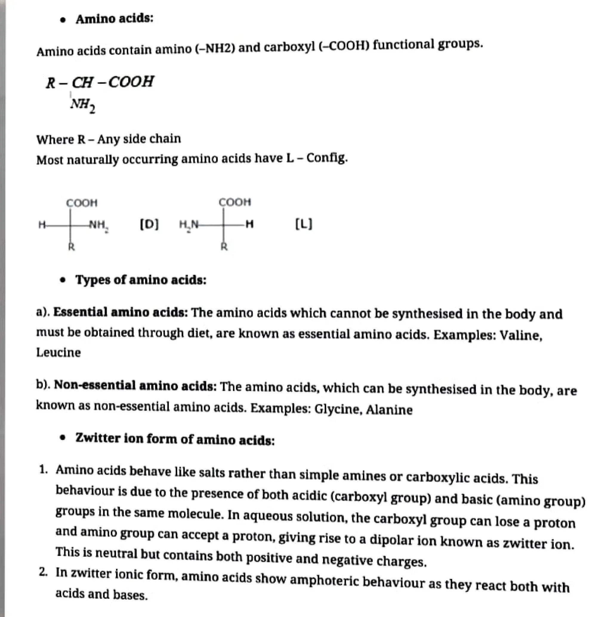 Chemistry Notes on Amino acids class 12.pdf