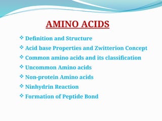 Amino acids.pptx agriculture biochemistry | PPTX