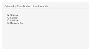 Amino acids and its classification | PPTX