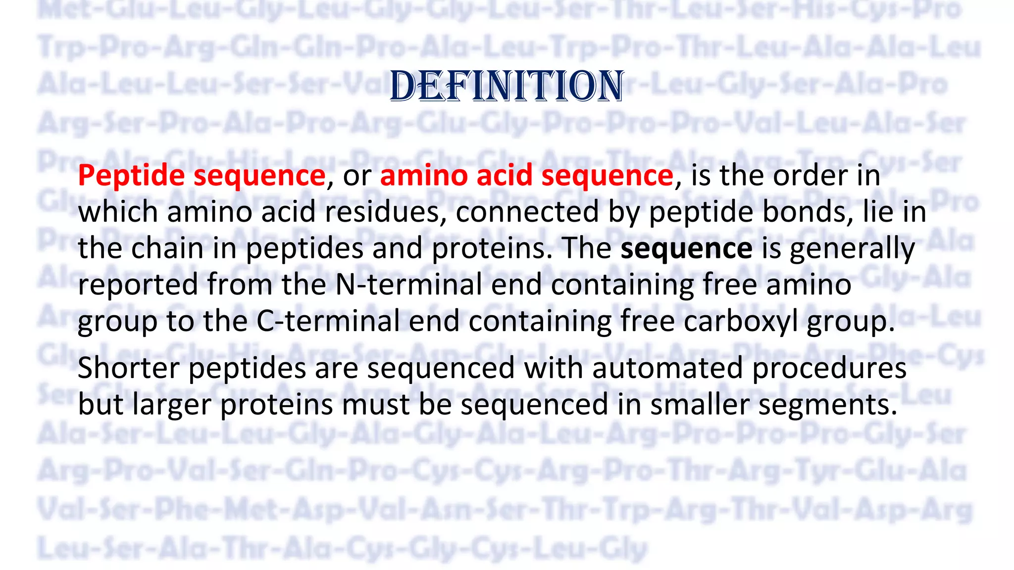 Amino acid sequencing | PPT