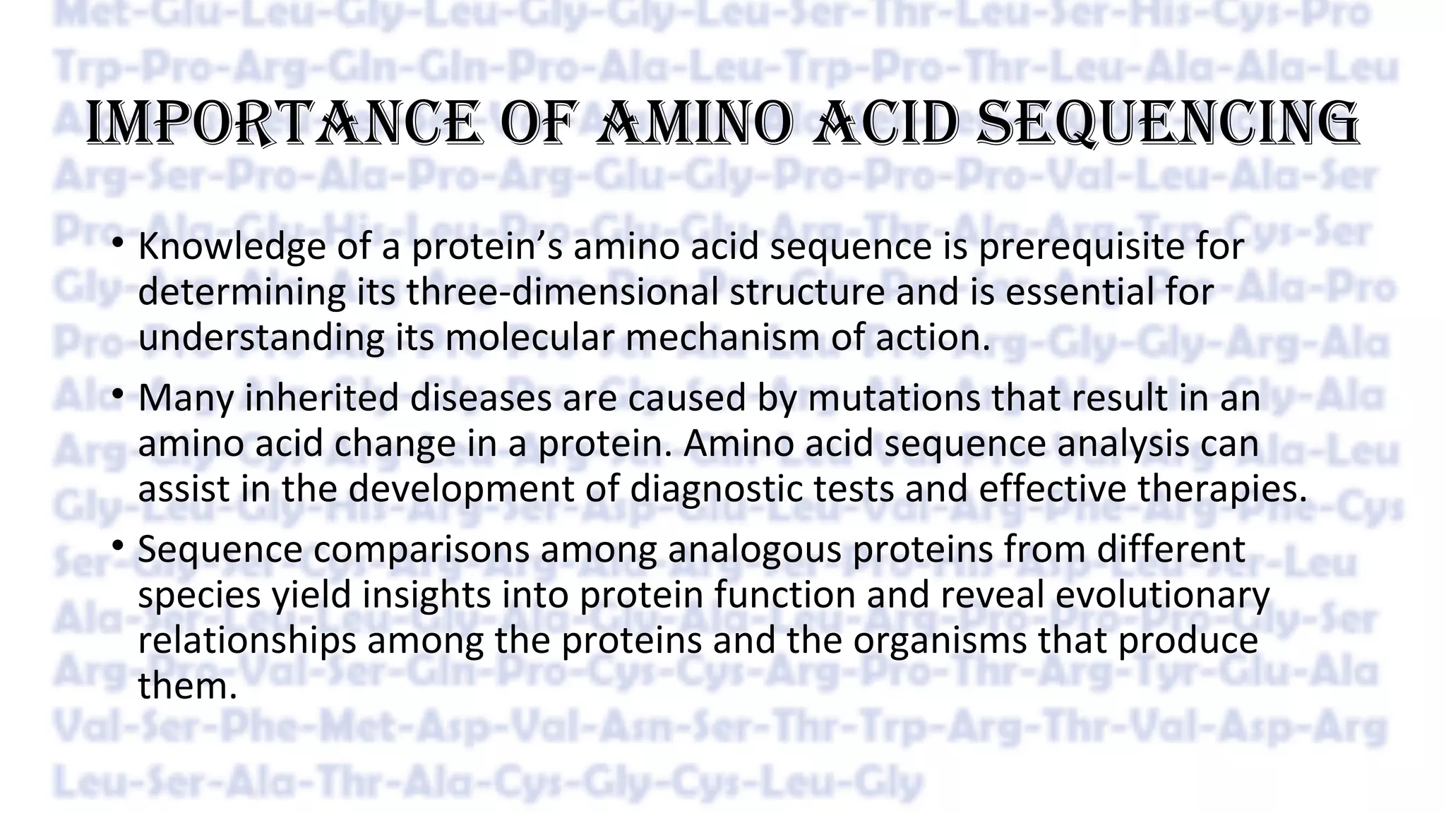 Amino acid sequencing | PPT