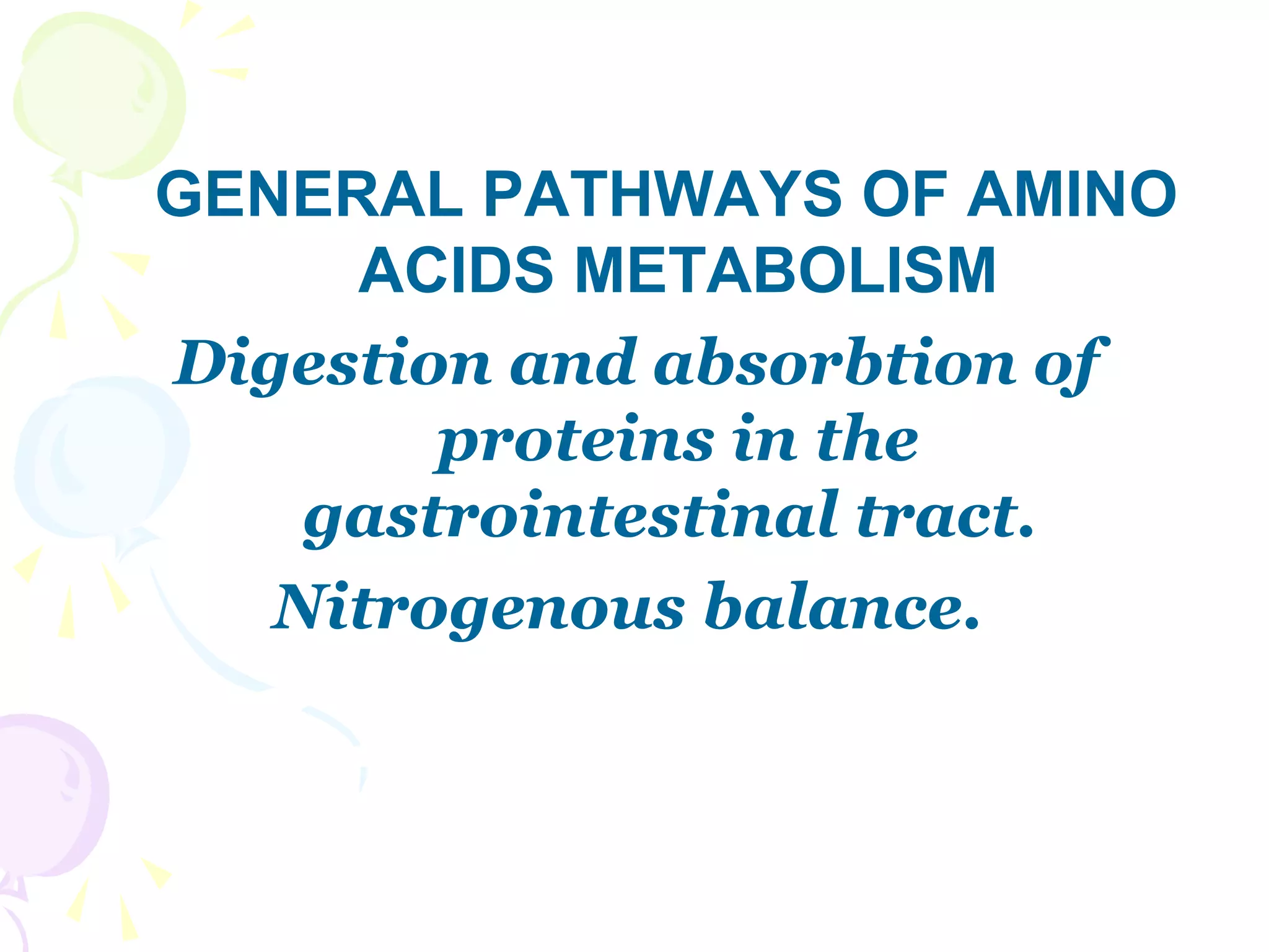 Amino acids metabolism new | PPT