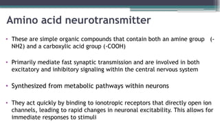 Amino Acids Neurotransmitter (Glutamate) | PPTX