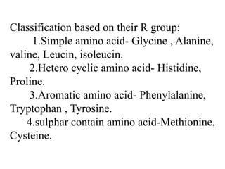 Amino acid structure classification and properties | PPTX