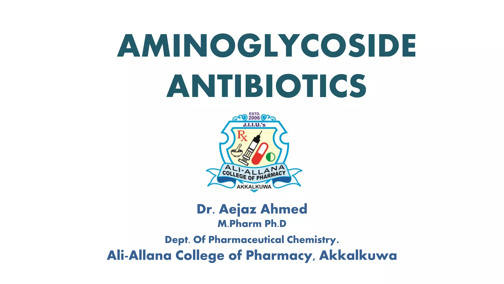 Aminoglycoside antibiotics | PDF