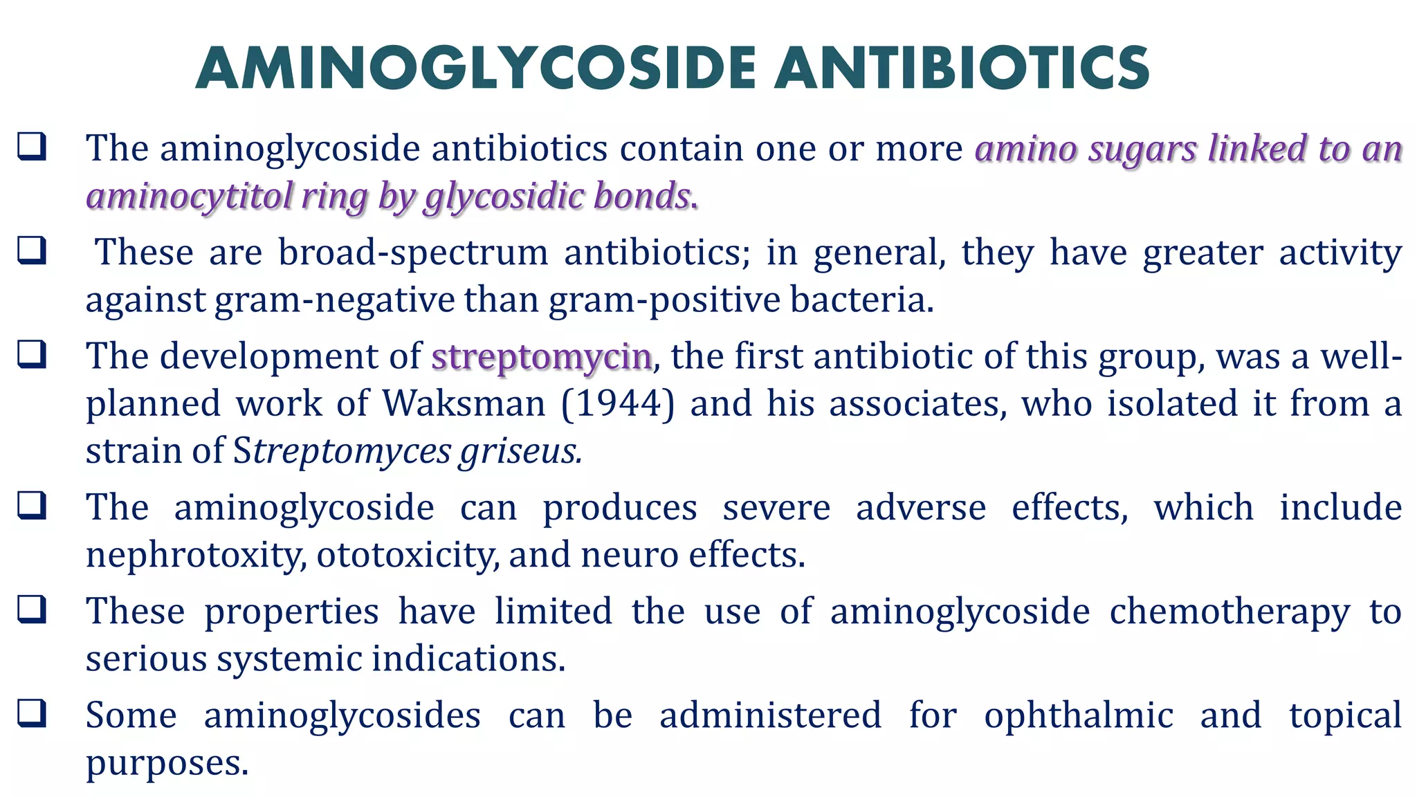 Aminoglycoside antibiotics | PDF
