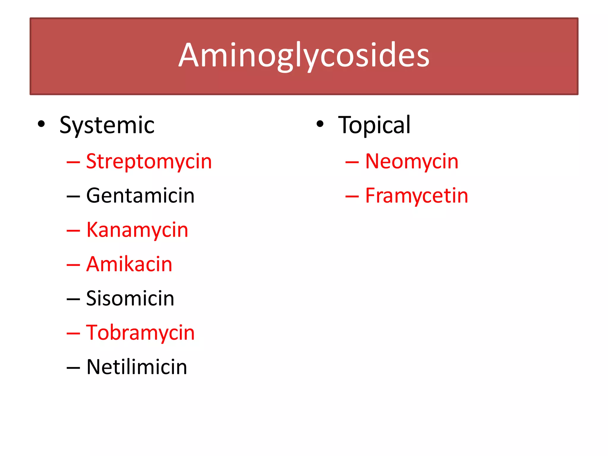 PHARMACOLOGY OF AMINOGLYCOSIDE ANTIBIOTICS | PPT