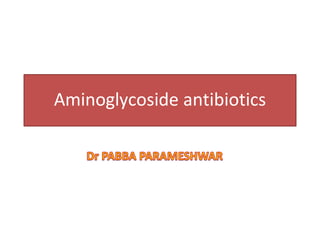 PHARMACOLOGY OF AMINOGLYCOSIDE ANTIBIOTICS | PPT